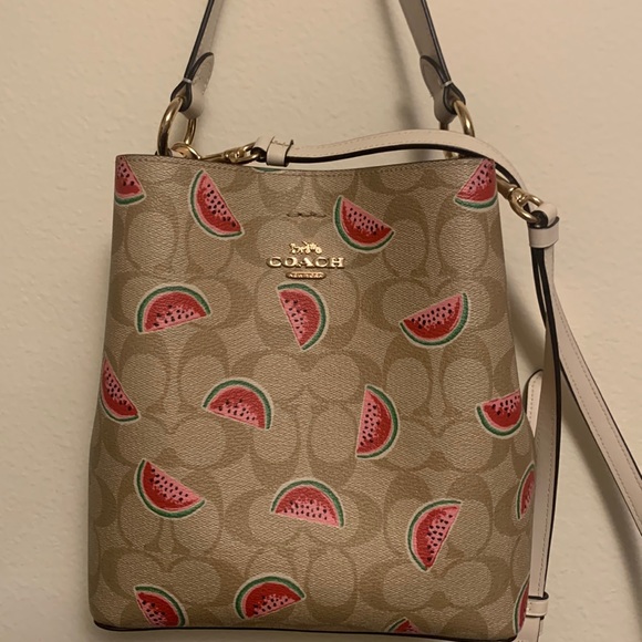 Coach | Bags | New Coach Small Town Watermelon Bucket Bag Signature ...